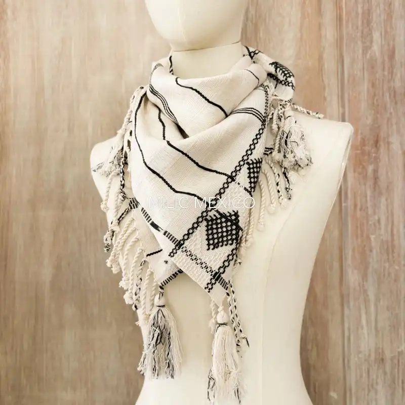 Pashmina Deshilada blanco/gris – MILIC